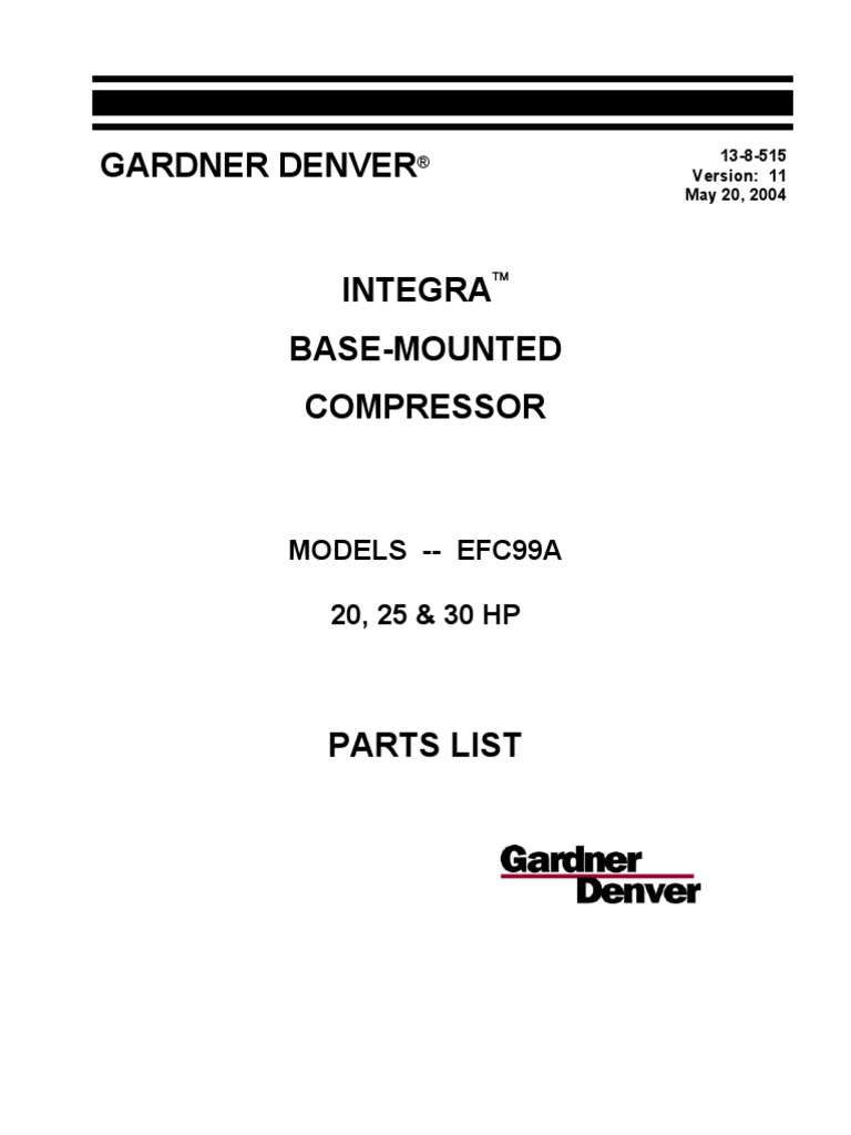 Gardner Denver | PDF | Piston | Gas Compressor