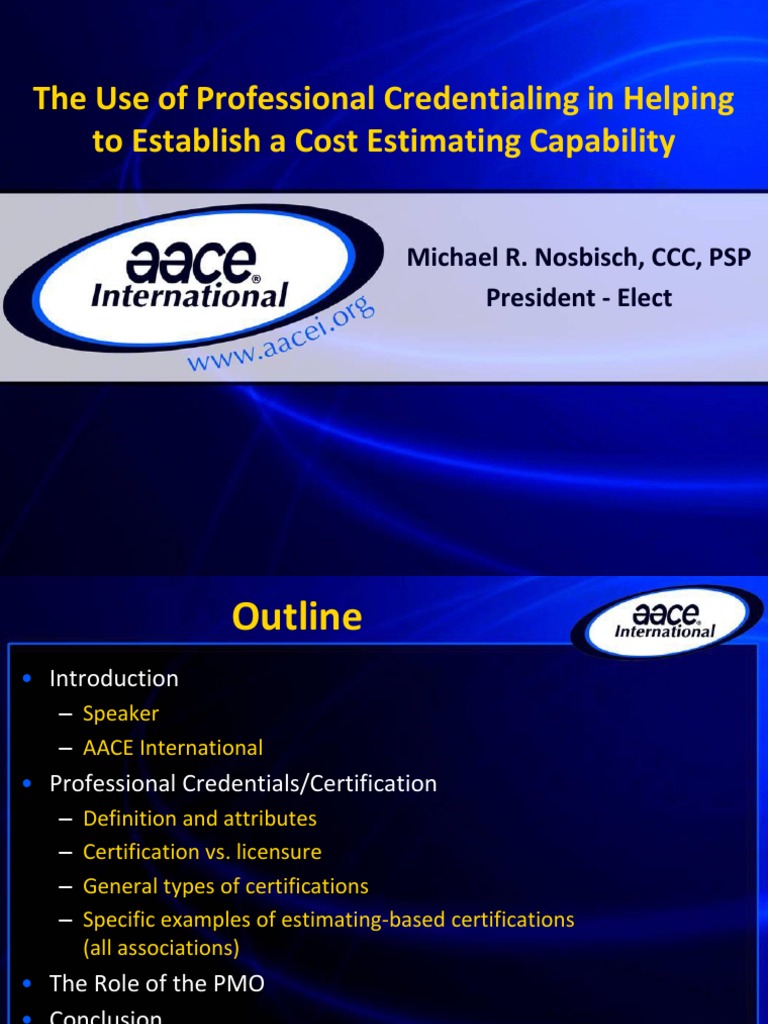 AACE | Professional Certification | Project Management