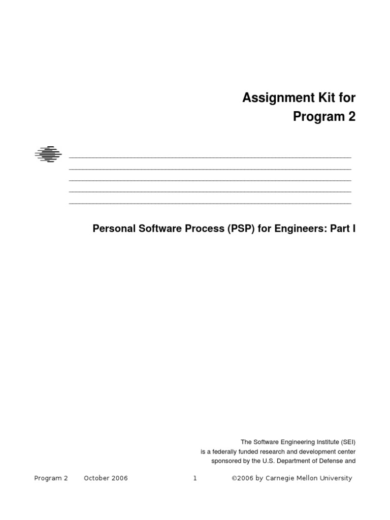 Assignment Kit For Program 2: Personal Software Process (PSP) For Engineers: Part I | PDF ...