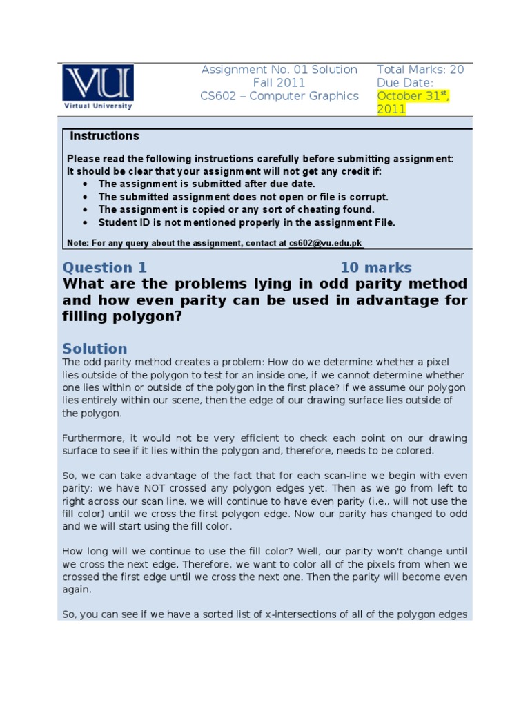 ComputerGraphics CS602 1 SOL - Do | PDF