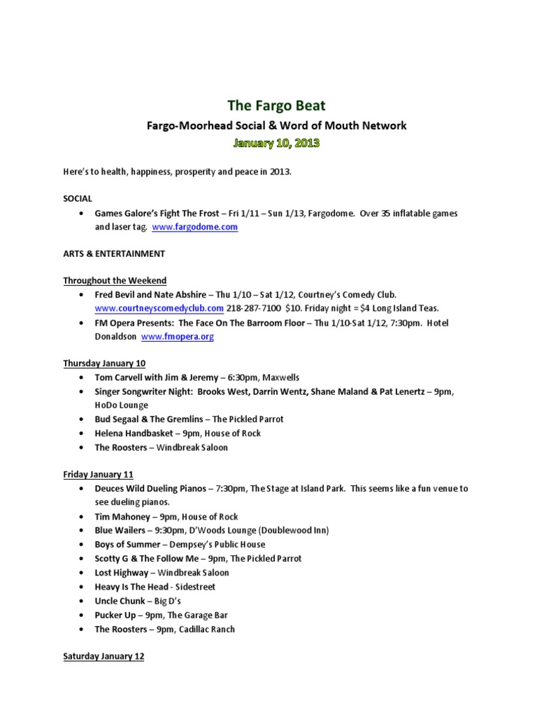 The Fargo Beat | PDF | Leisure