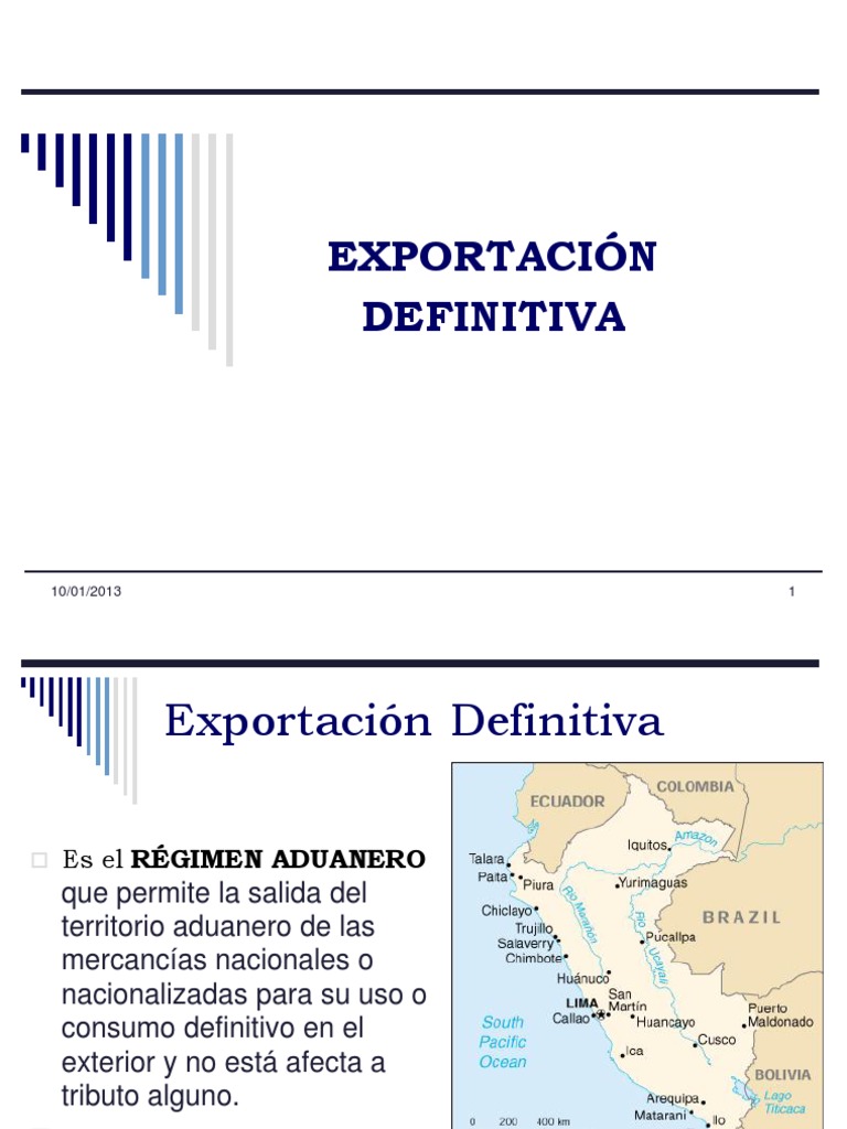Procedimiento de Exportacion Definitiva | aduana | Exportaciones