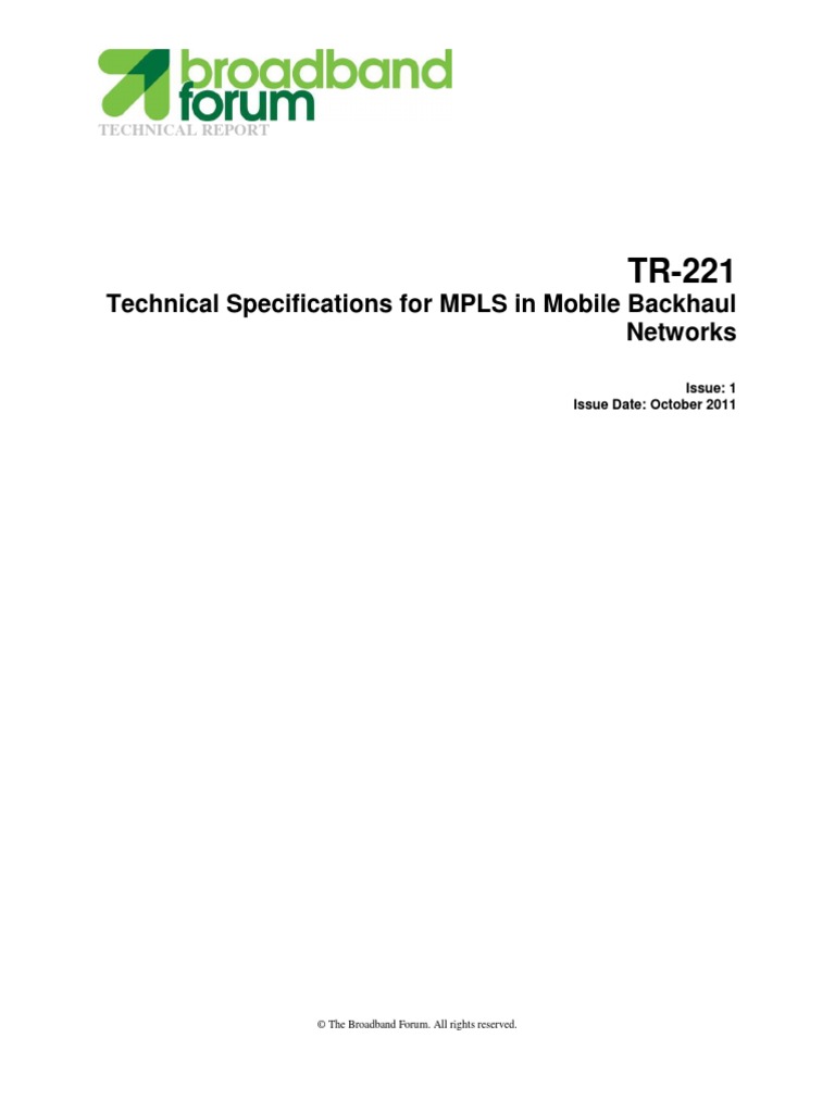 Technical Specifications For MPLS in Mobile Backhaul Networks | PDF ...