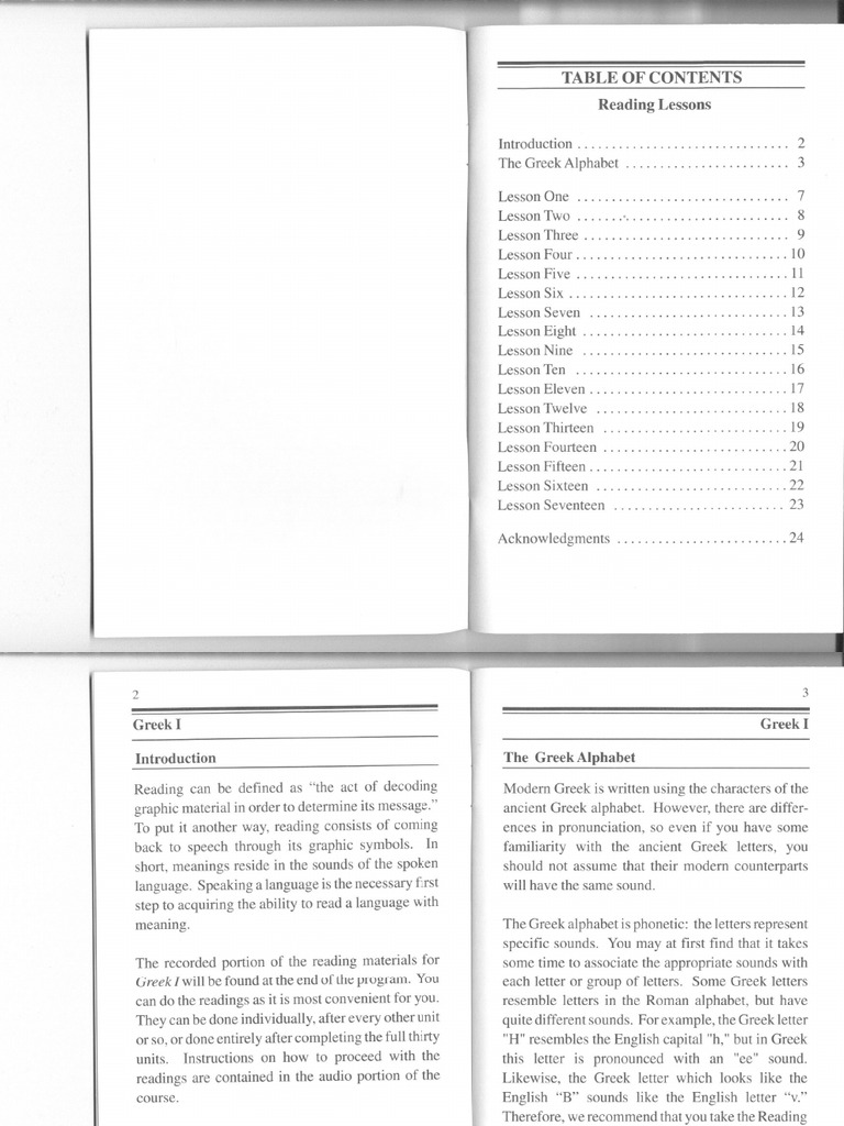 Pimsleur - Greek I - Reading Booklet | PDF