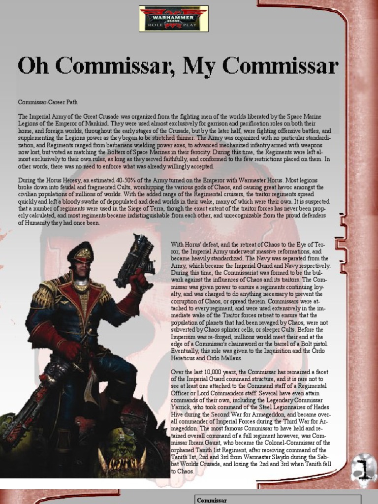 Commissar Career Path Overview | PDF | Military Rank | Military ...