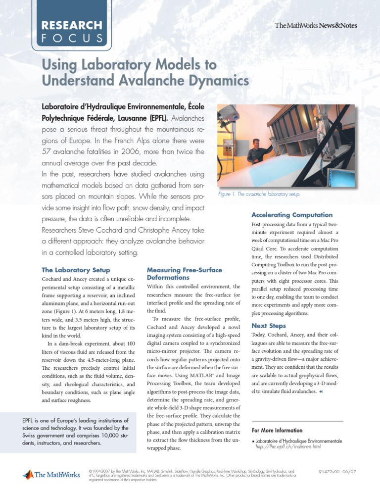 Using Laboratory Models To Understand Avalanche Dynamics: Focus | PDF ...