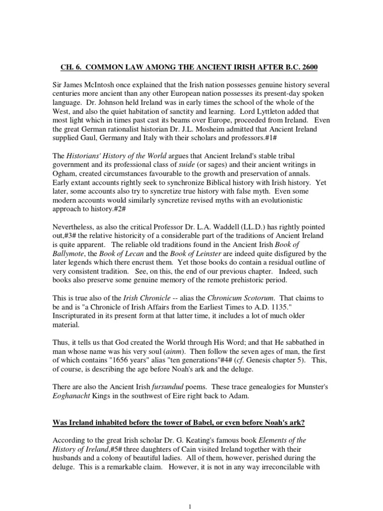 Ch. 6. Common Law Among The Ancient Irish After B.C. 2600 | PDF ...