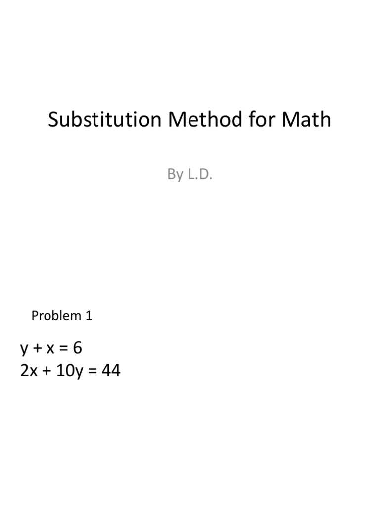 Substitution Method in Algebra | PDF