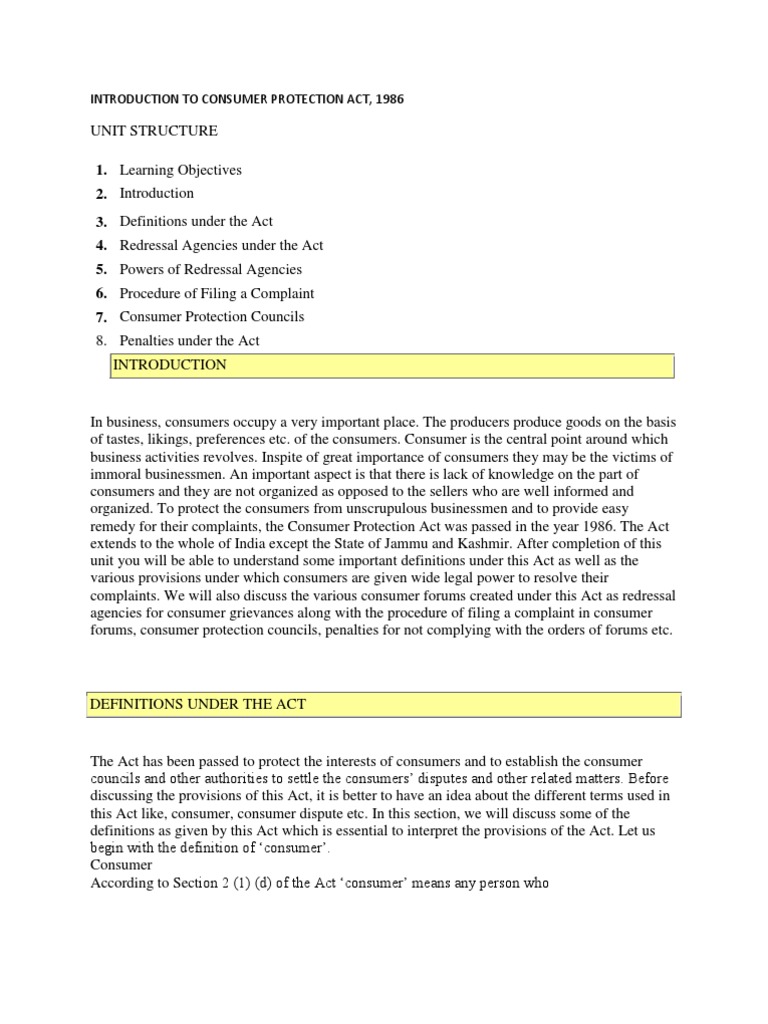 Consumer Protection Act Guide | PDF | Consumer Protection | Complaint