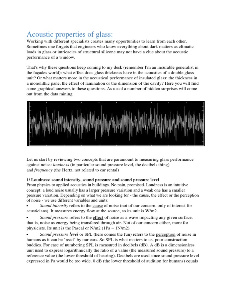 Acoustic Properties of Glass Explained | PDF | Sound | Decibel