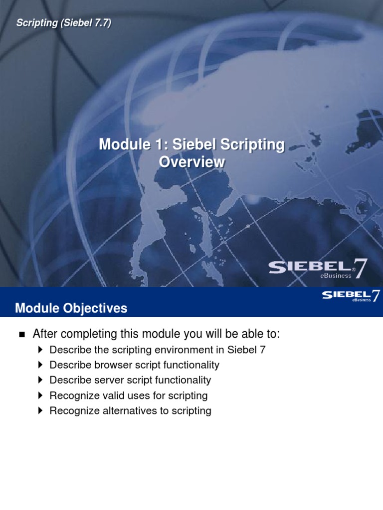 Scripting Siebel 7.7 | PDF | Scripting Language | Java Script Scripting Siebel 7.7 | PDF | Scripting Language | Java Script