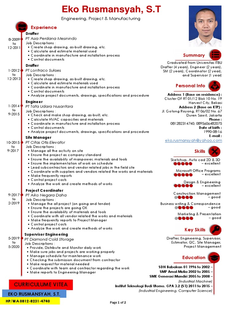 Contoh Curriculum Vitae | PDF | Engineering | Economic Sectors