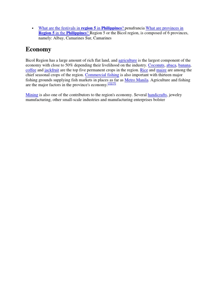 Festivals of Bicol Region 5 | PDF | Business
