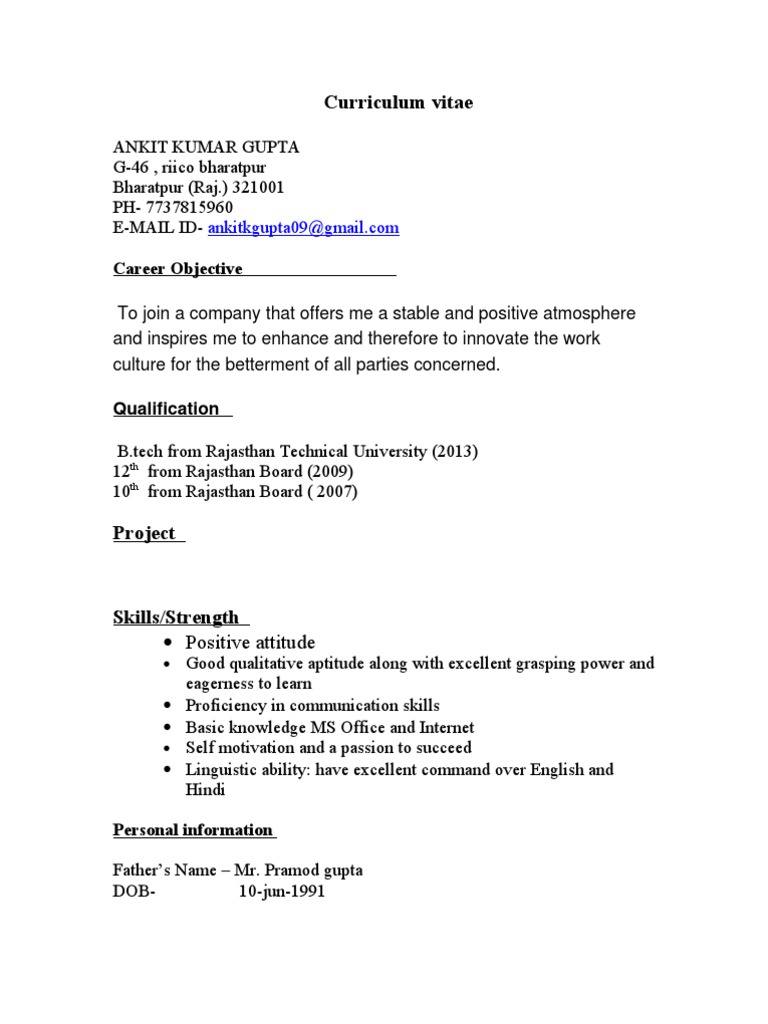 Ankit CV | PDF