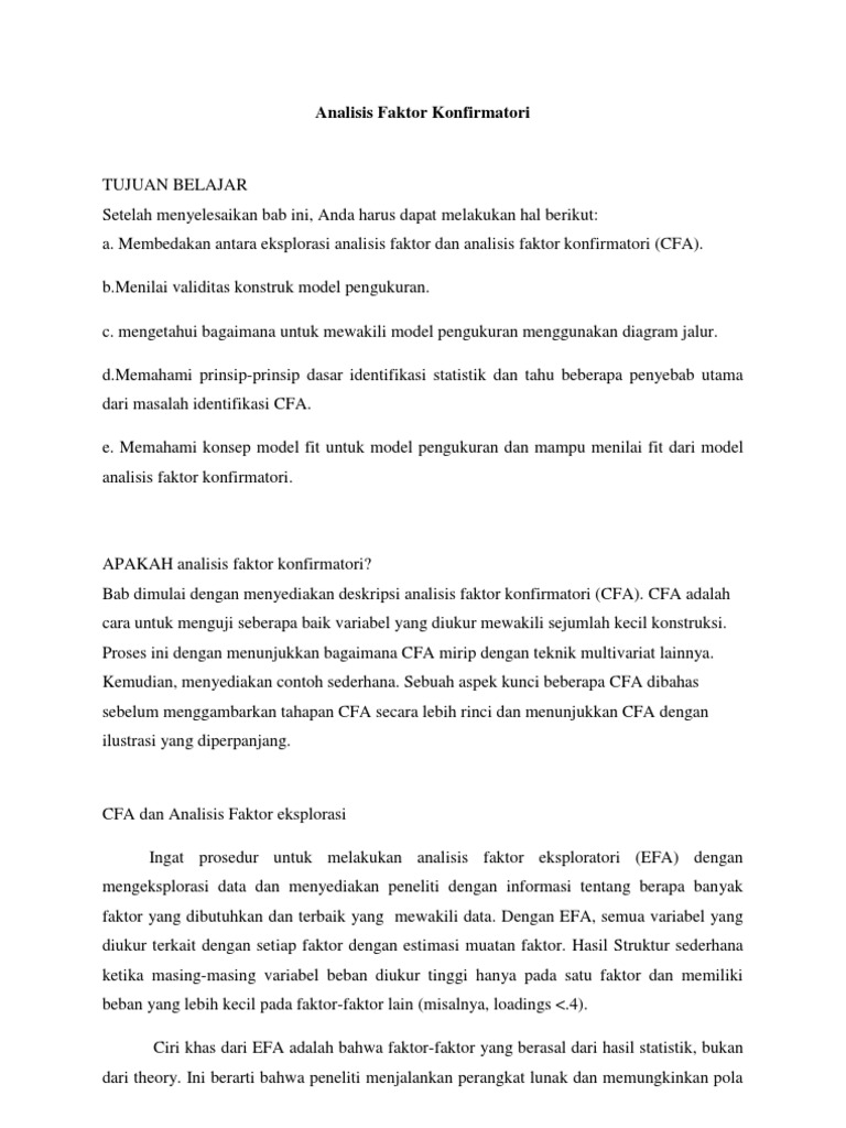 Analisis Faktor Konfirmatori | PDF Analisis Faktor Konfirmatori | PDF