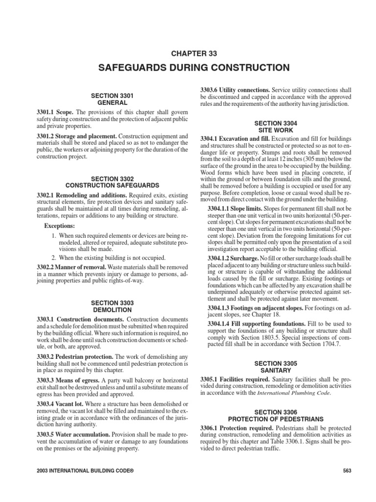 Chapter 33 - Safeguards During Construction | PDF