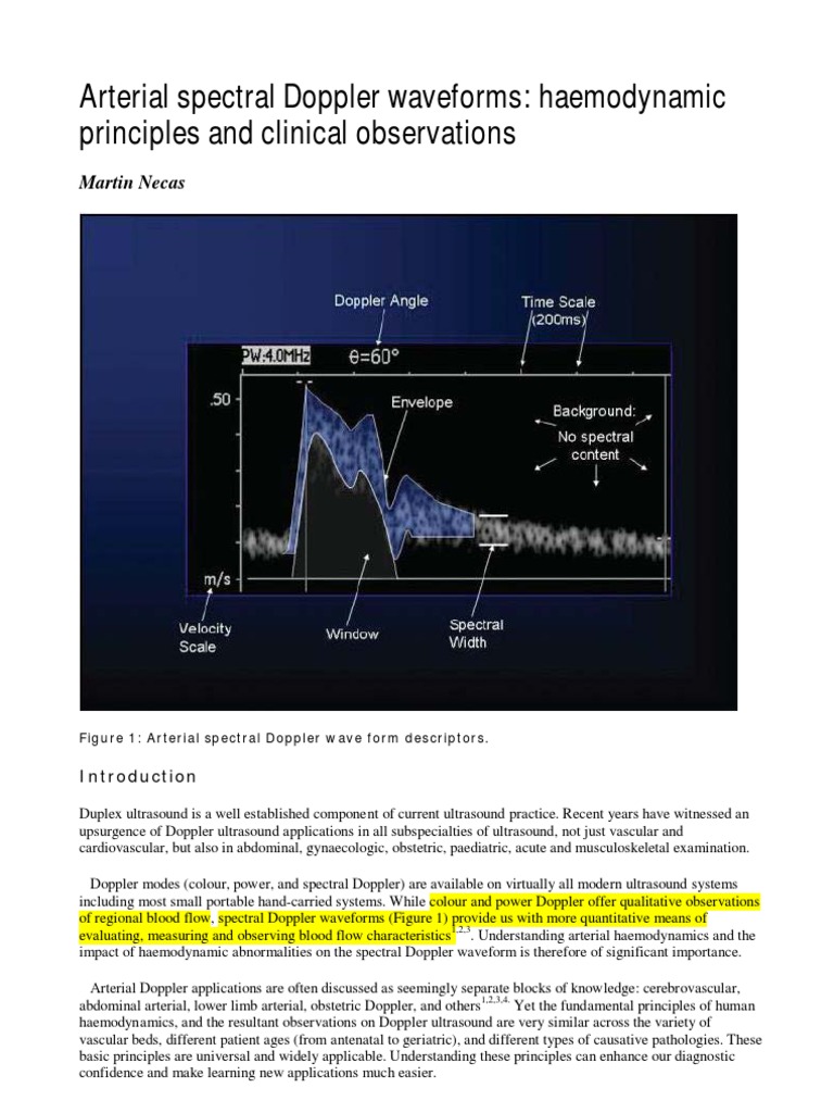 Arterial Spectral Doppler Waveform | PDF | Medical Ultrasound | Heart