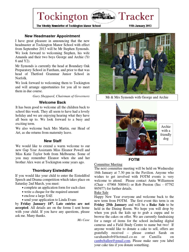 Tockington Tracker 11-01-13 | PDF | Poetry