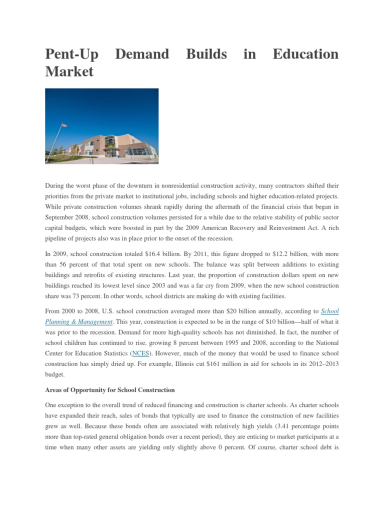 Pent-Up Demand - Education Market | PDF | Solar Power | Bonds (Finance)