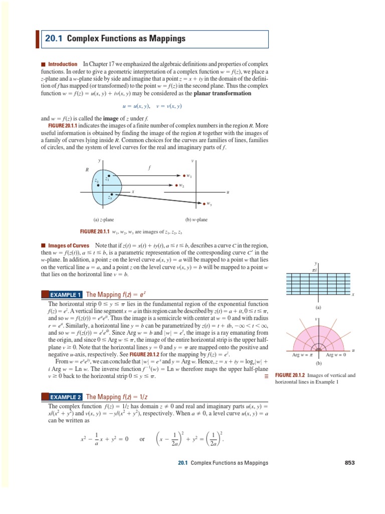 Complex Functions As Mapping | PDF | Curve | Complex Number