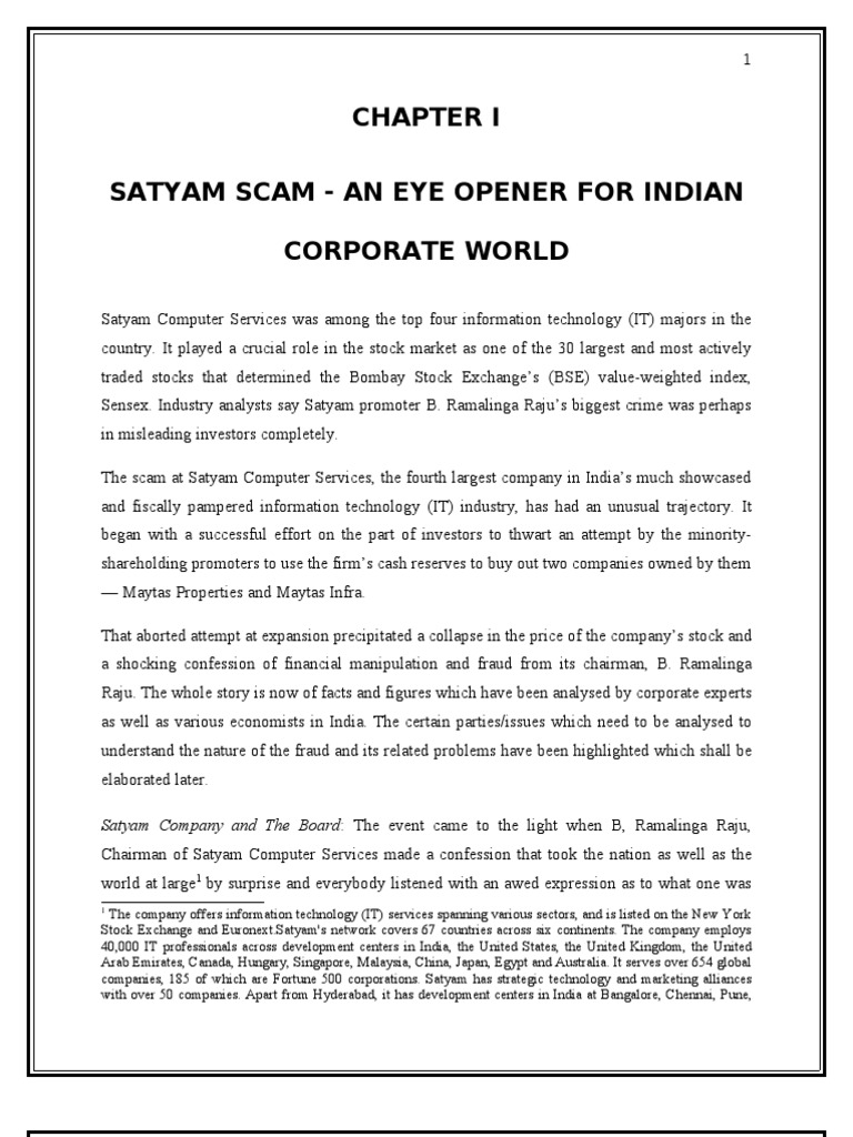 Satyam Scam | PDF | Board Of Directors | Securities Act Of 1933