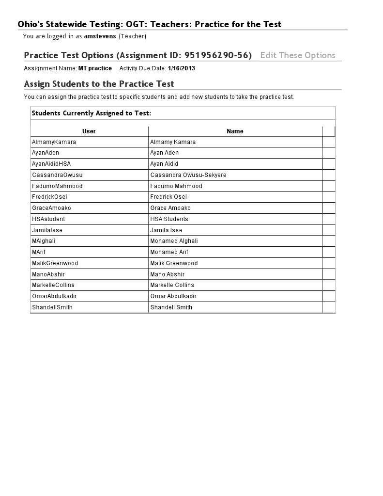 Ohio State Test Practice Assignment | PDF | Career & Growth | Self ...