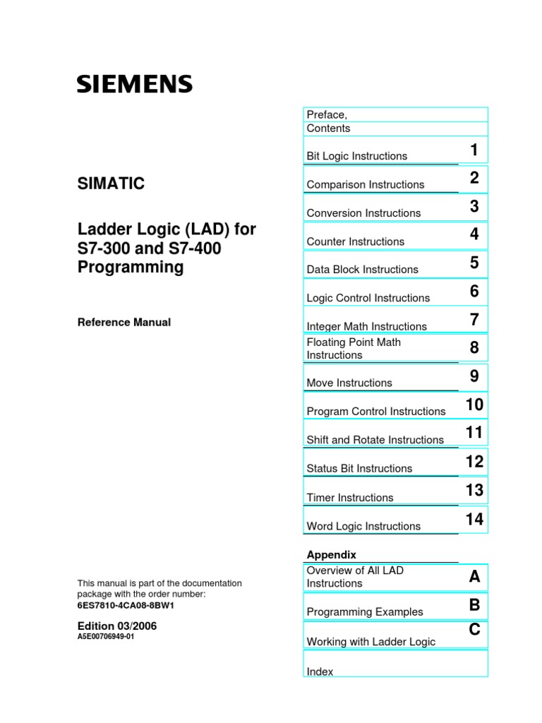 Siemens Manual For PLC S7 300 and 400 Programming | PDF | Trigonometric Functions | Input/Output