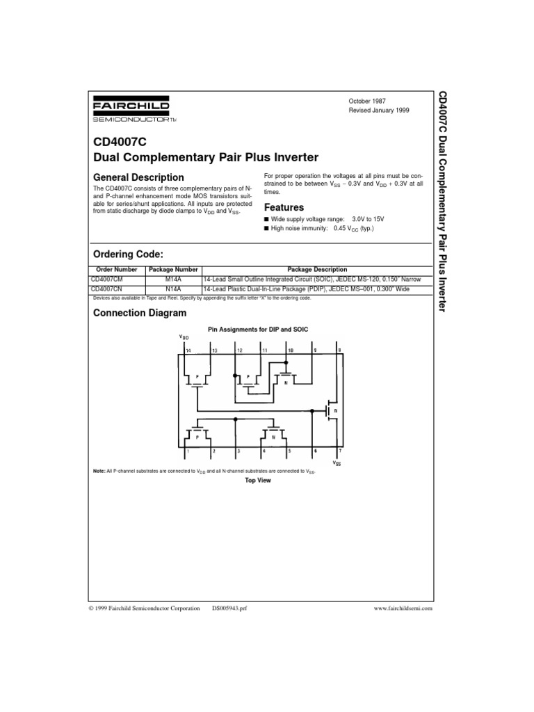 CD4007 - FET | Mosfet | Field Effect Transistor