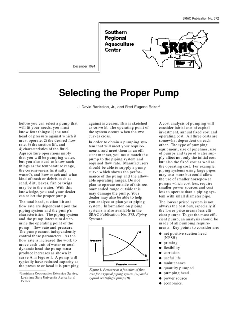 Selection of Pumps | PDF | Pump | Jet Engine