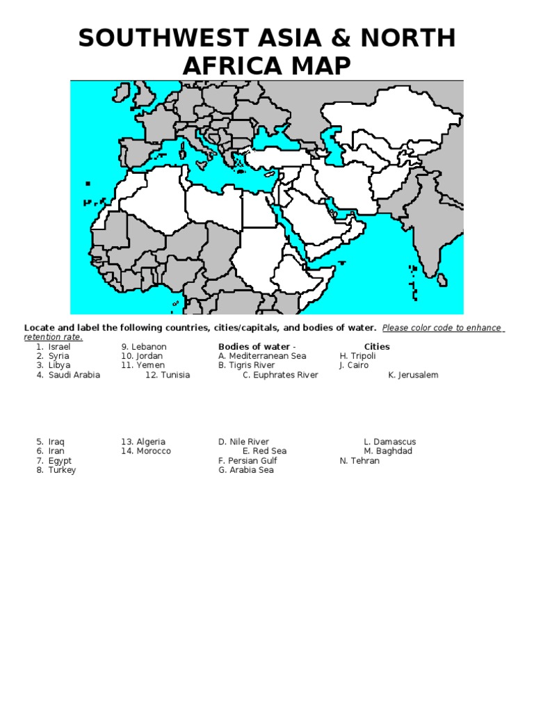 Southwest Asia & North Africa Map Guide | PDF | Travel