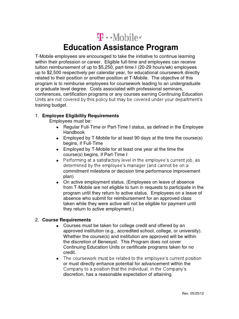 Education Assistance Policy | PDF | Fee | Tuition Payments