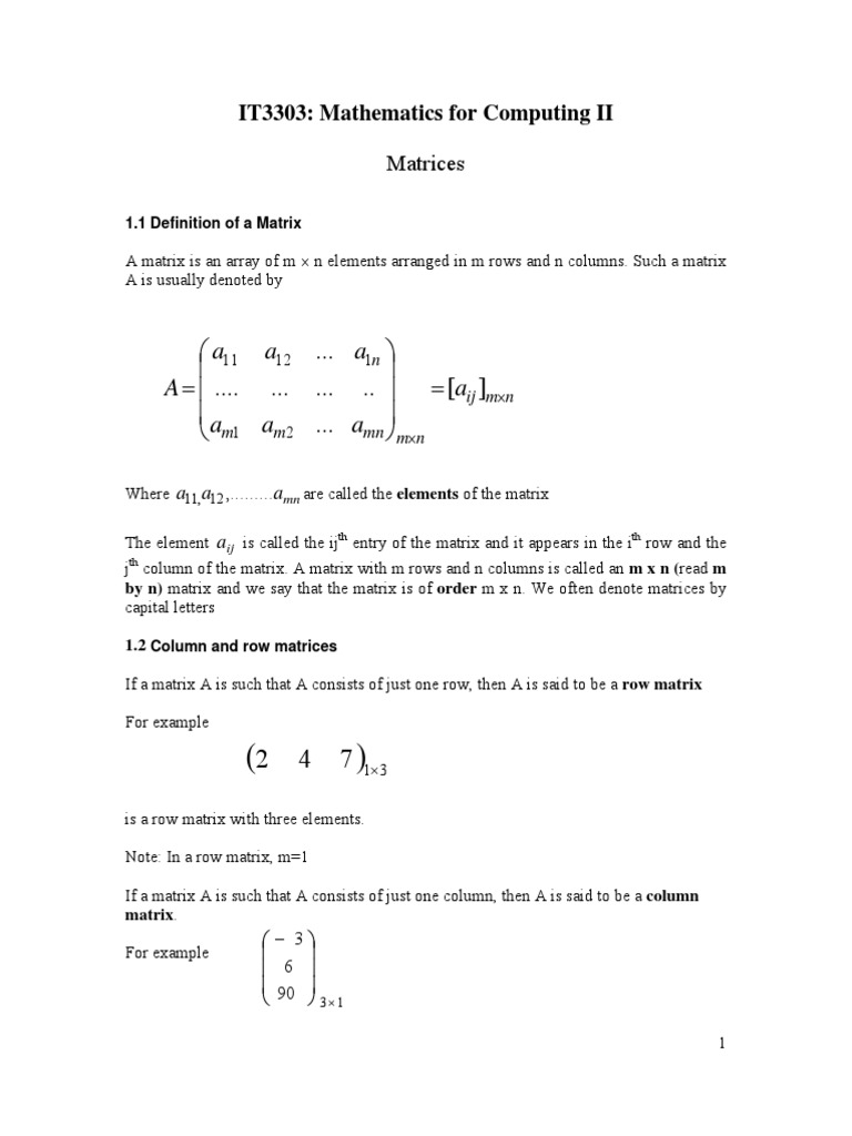 1 Matrix for Lms | Matrix (Mathematics) | System Of Linear Equations