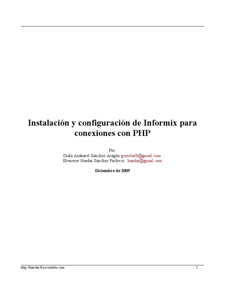 Usando Informix Con PHP | PDF | Php | Servidor (Computación)