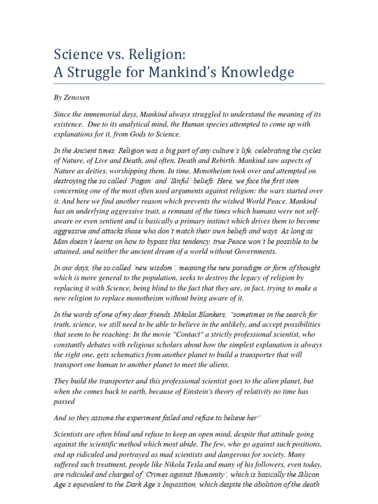 Science Vs Religion | PDF | Toleration | Science