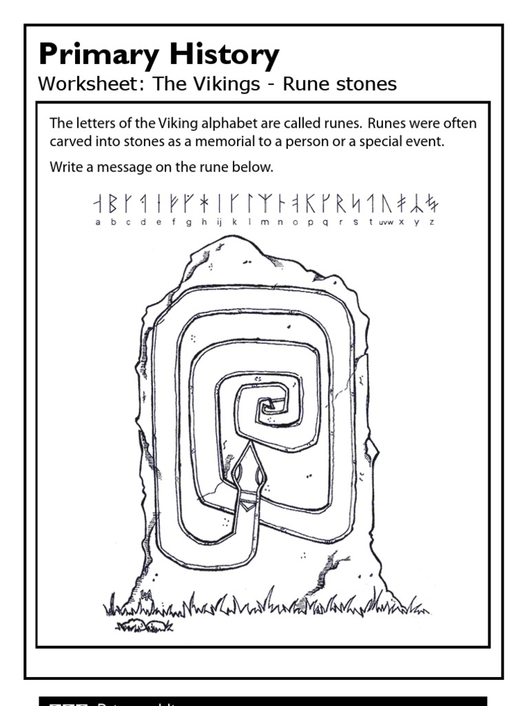 Primary History: Worksheet: The Vikings - Rune Stones | PDF