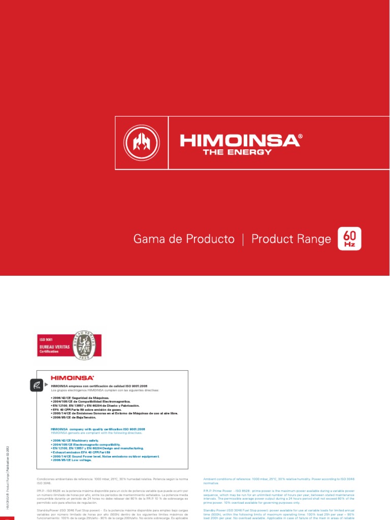 Himoinsa Product Range 60 HZ 2012 | PDF | Energía y recursos | Energía ...