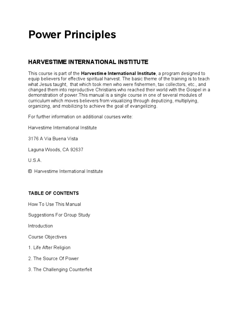 Power Principles | PDF | Repentance | Sin