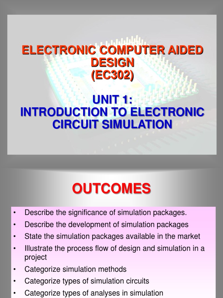 Electronic Computer Aided Design (EC302) : Unit 1: Introduction To ...