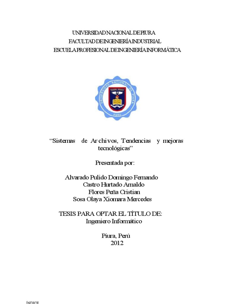 Tesis Informatica | PDF | Archivo de computadora | Sistema de archivos