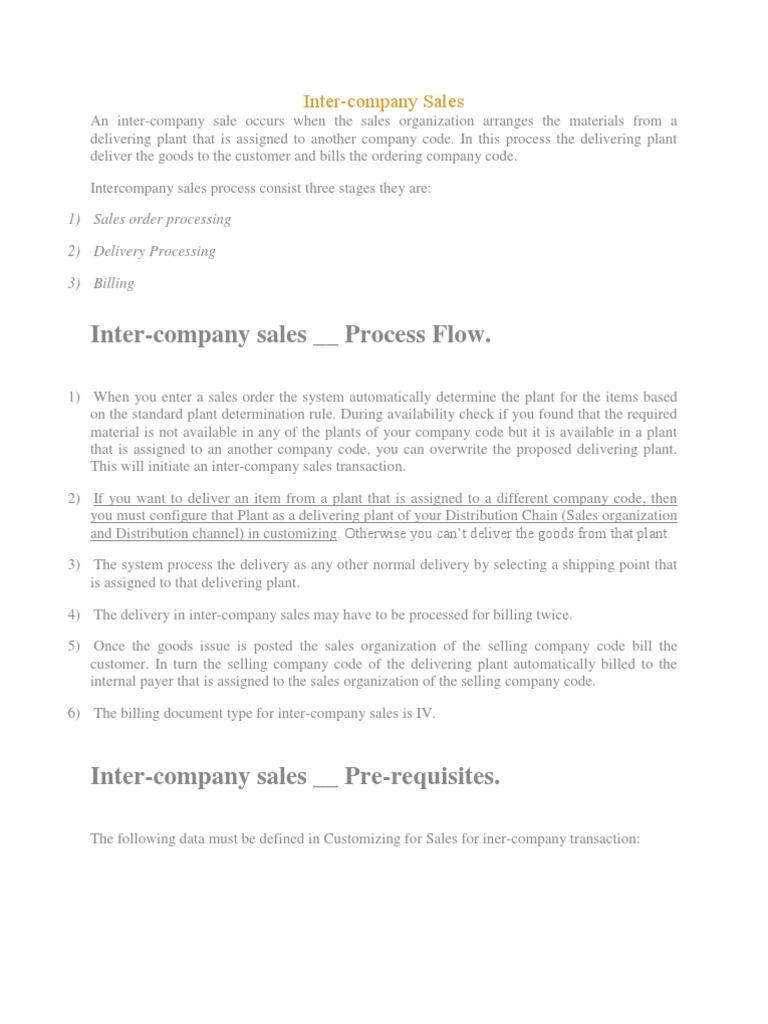 Inter Company Sales | PDF | Sales | Invoice