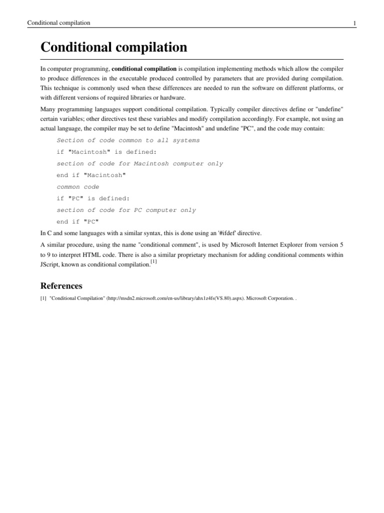 Conditional Compilation | PDF | Computers