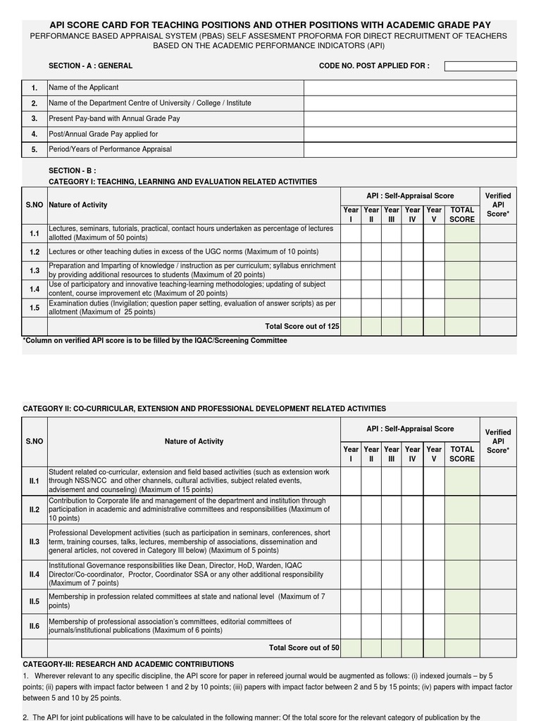 API Academic Performance Indicator | PDF | Doctor Of Philosophy | Lecture