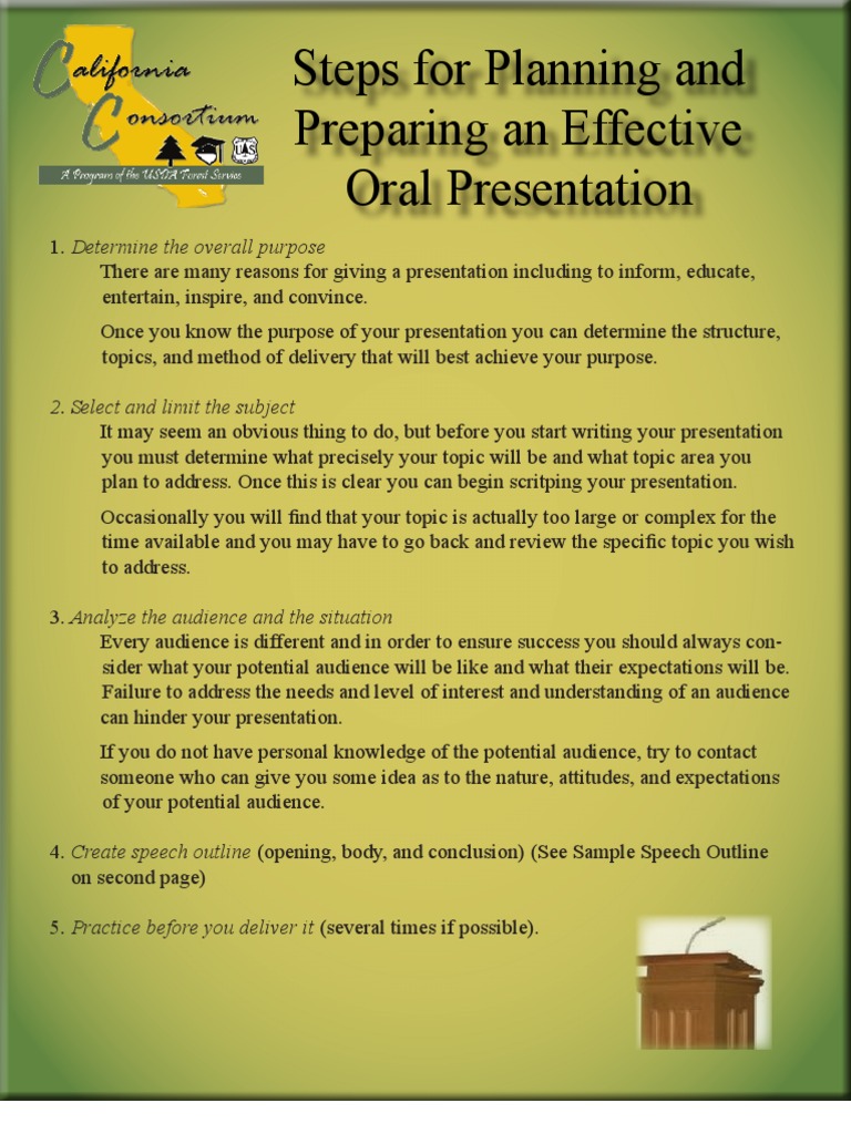 Steps For Planning and Preparing An Effective Oral Presentation | PDF