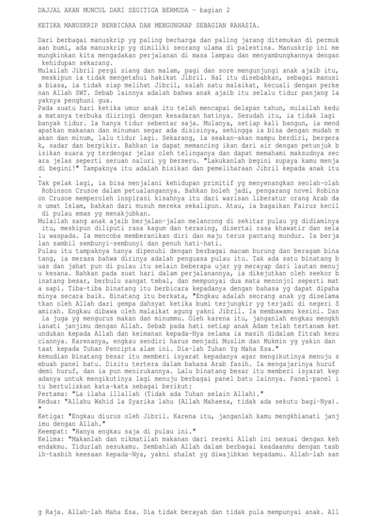 Dajjal Akan Muncul Dari Segitiga Bermuda 2 | PDF