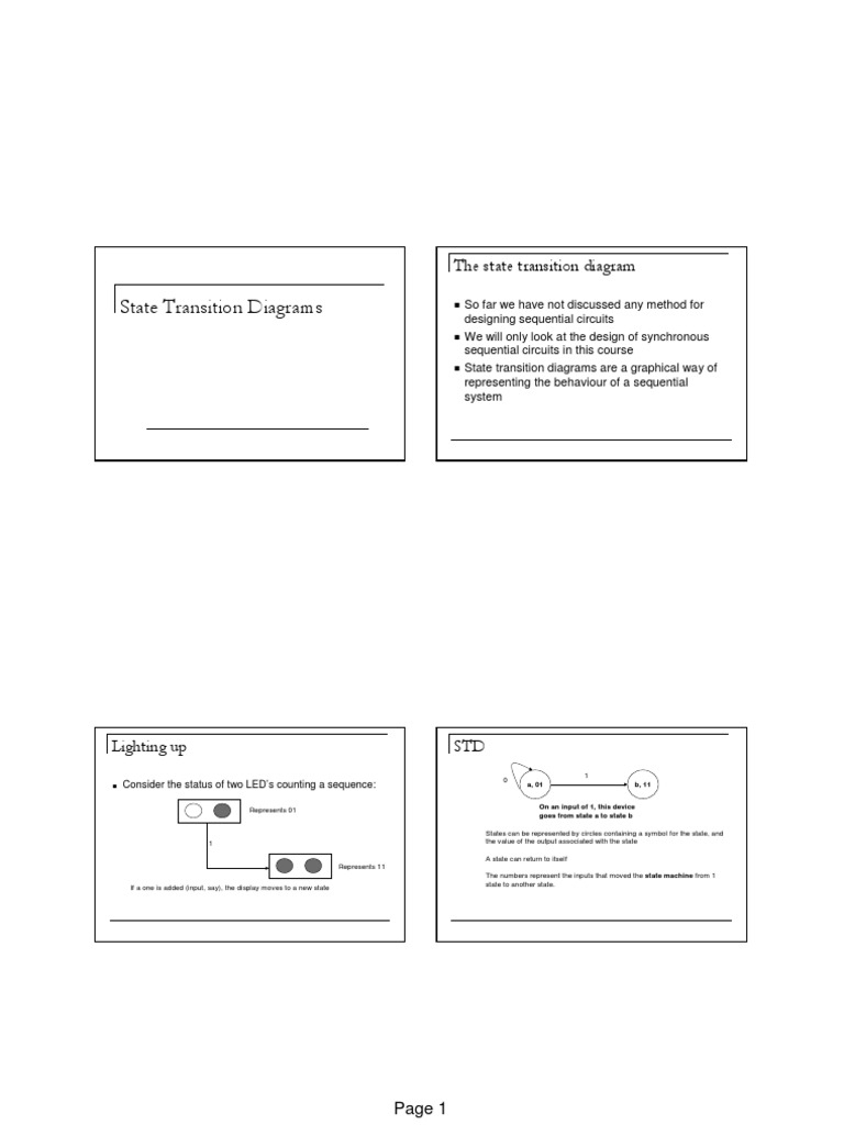 State Transition Diagrams and Sequential Circuit Design | PDF | Logic ...