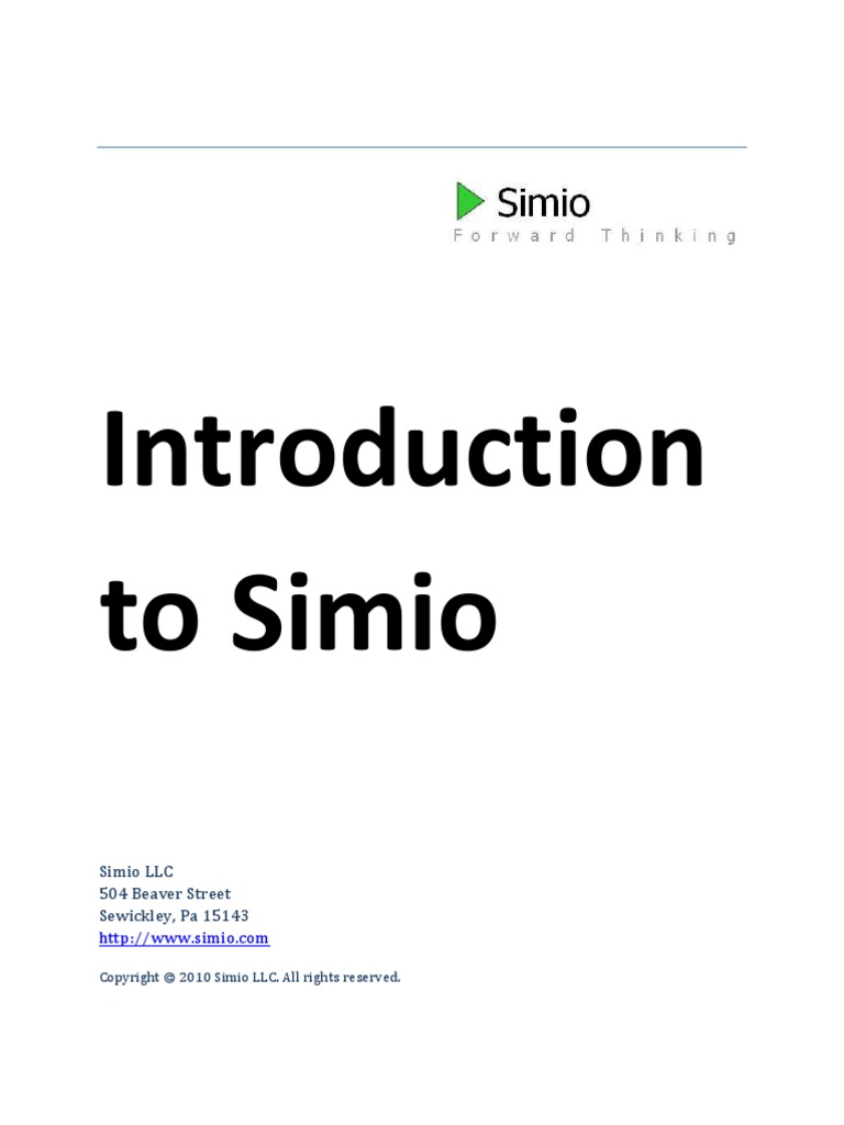 Introduction To Simio | PDF | Object (Computer Science) | Conceptual Model