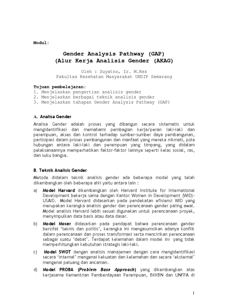 KIA 5 Modul Analysis Gender Pathway | PDF