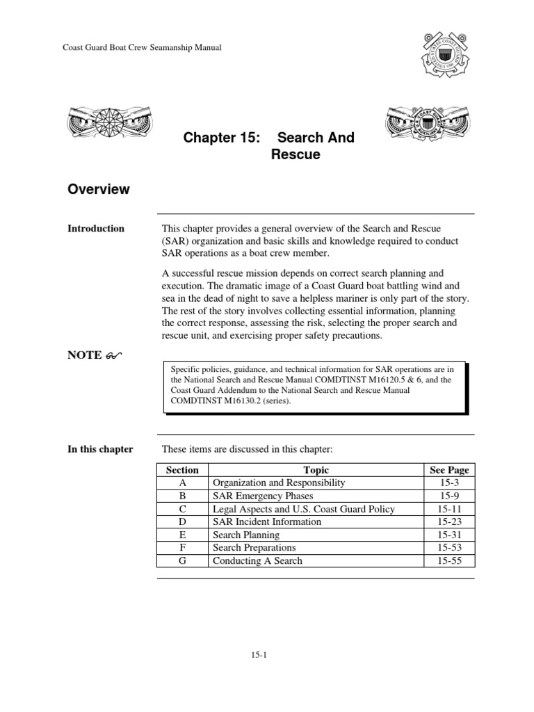 Uscg Boat Crew Seamanship Manual Chapter 15 | PDF | Search And Rescue ...