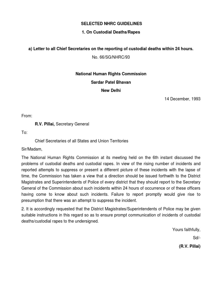 NHRC Guidelines | PDF