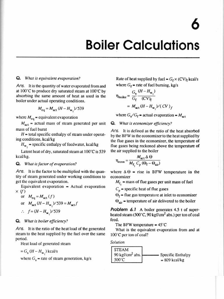 Boiler-Calculation | Boiler | Steam